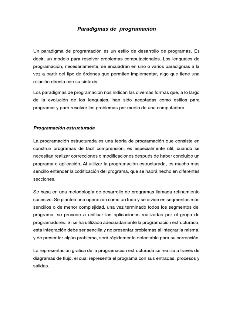 Paradigmas de Programación | PDF | Objeto (informática) | Programación ...