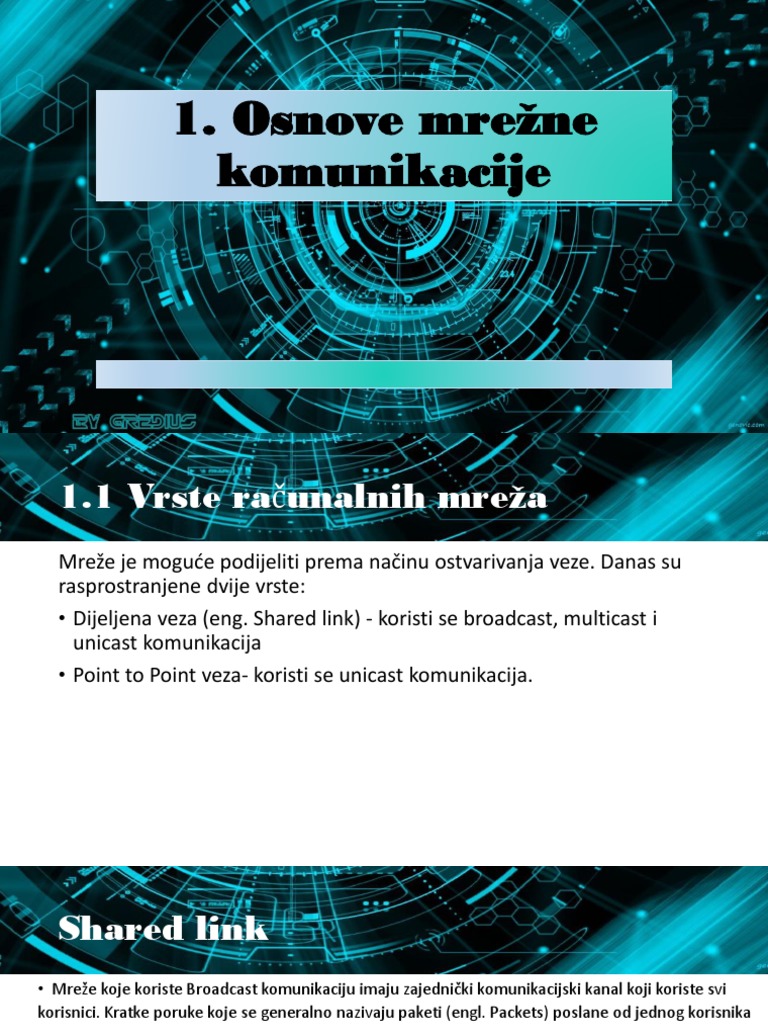 Osnove Mrežne Komunikacije | PDF