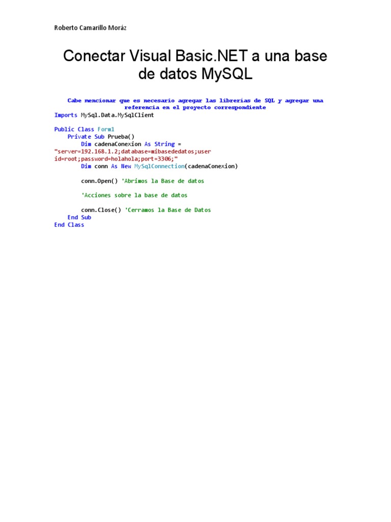 Conectar Visual Basic Con MySQL | PDF | Informática
