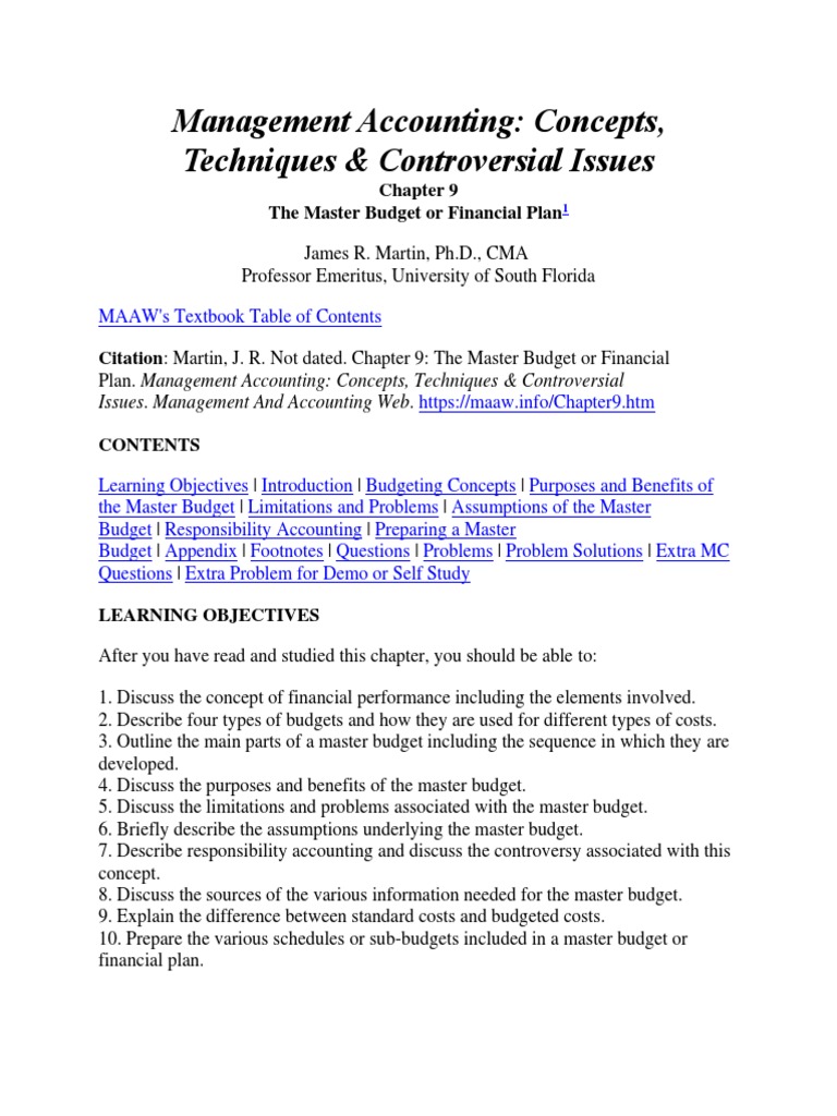 Management Accounting-Controversial Topics | PDF | Cost Of Goods Sold ...