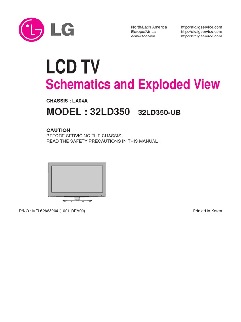 LCD TV: Chematics and Exploded View | PDF | Thin Film Transistor Liquid ...