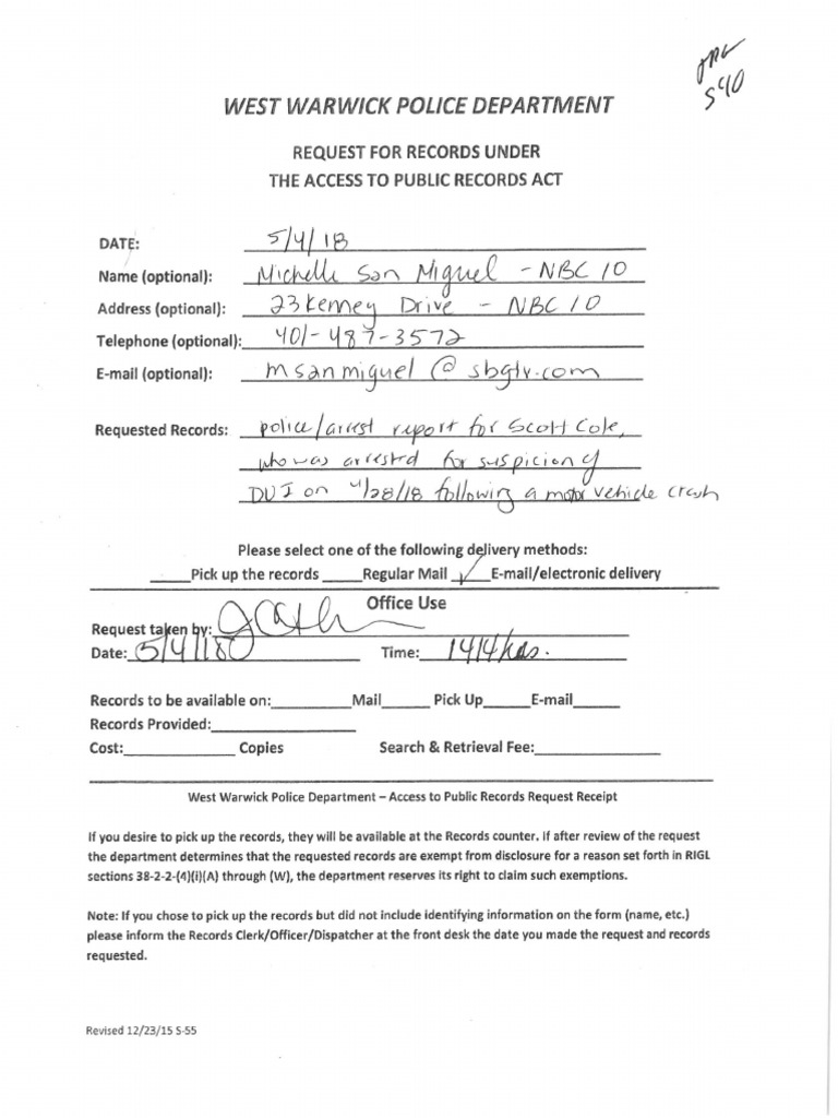 Scott Cole DUI Arrest | PDF