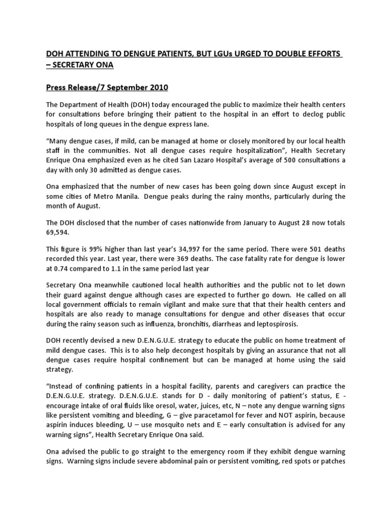 Official Dengue Article | PDF | Hospital | Epidemiology