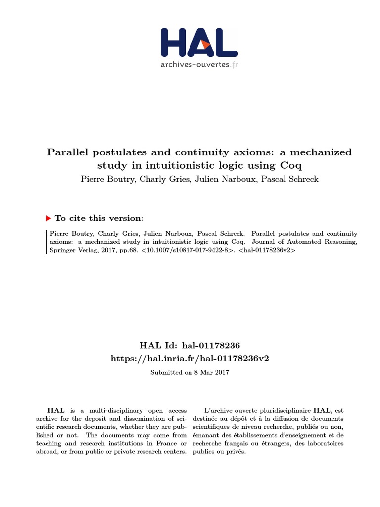 Parallel Postulates Revised | PDF | Axiom | Mathematical Proof