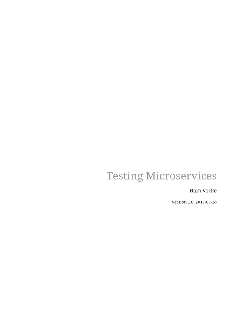 Testing Microservices | PDF | Unit Testing | Web Application
