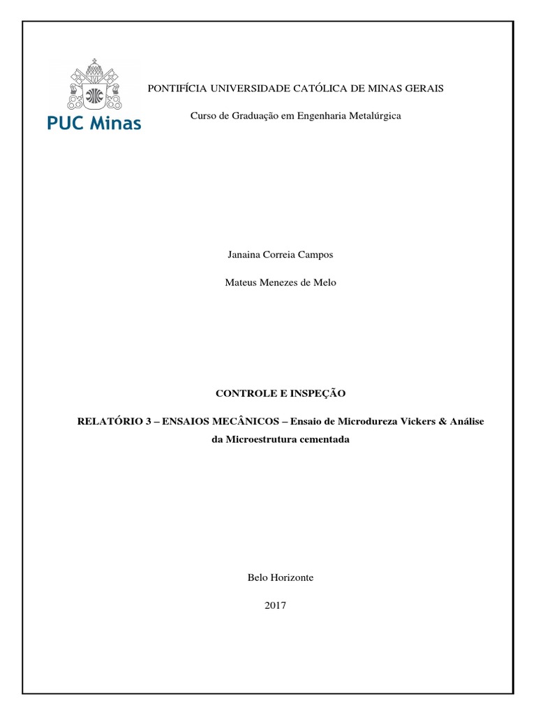 Ensaio de Microdureza Vickers | PDF | Dureza | Natureza