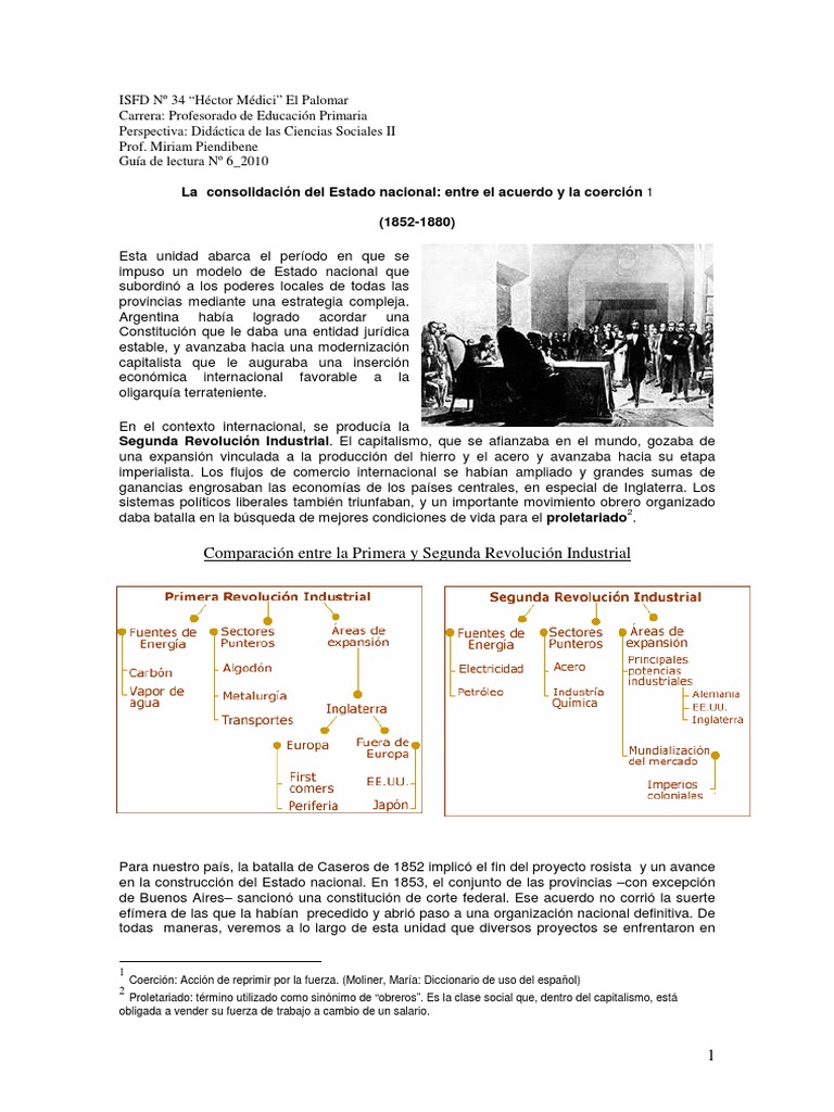 Guia 6 - La Consolidacion Del Estado Nacional Entre El Acuerdo y La Coercion 1852 1880 - 2010 ...