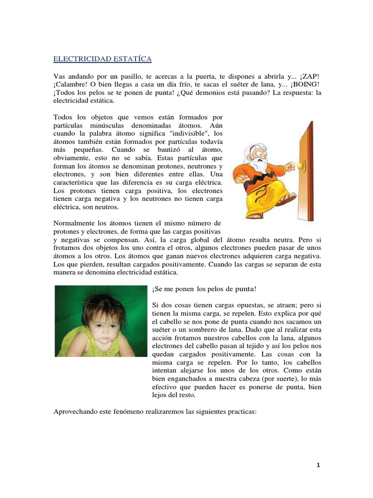 Practica Electricidad Estatica | PDF | Átomos | Electrostática