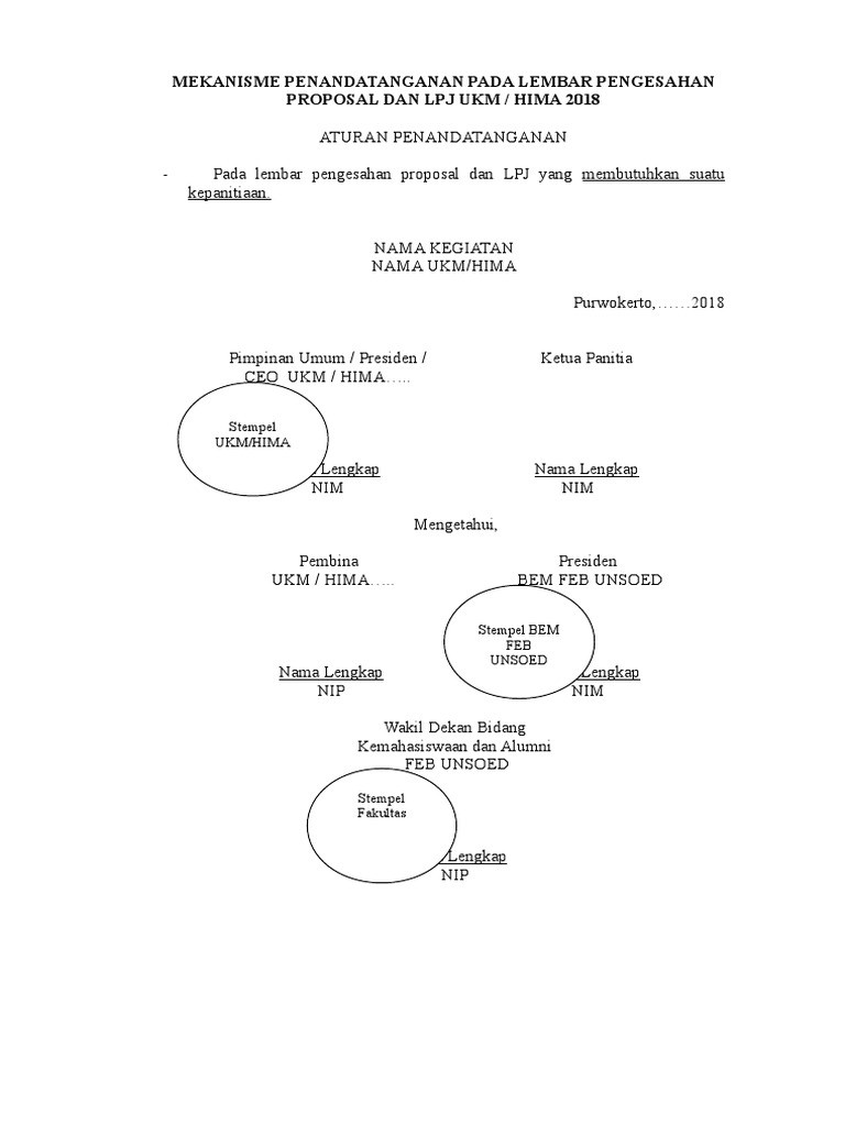 Pengesahan Proposal Dan LPJ | PDF