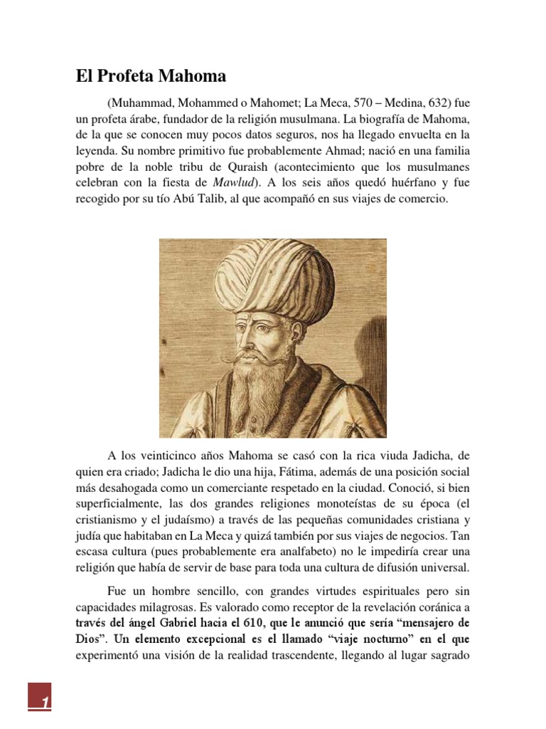 Biografía de Mahoma: Fundador del Islam | PDF | Mahoma | la meca
