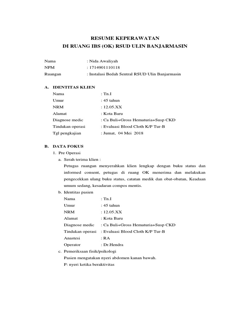 Resume LP IBS-1 Panjang | PDF