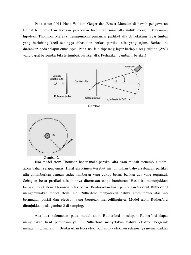Pada Tahun 1911 Hans William Geiger Dan Ernest Marsden Di Bawah ...