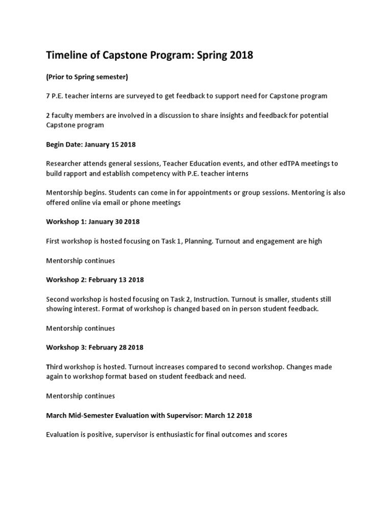 Timeline of Capstone Program | PDF