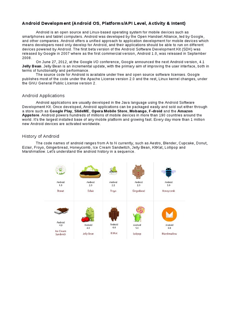 Android Development Lecture 1 Pdf Android Operating System Page Layout