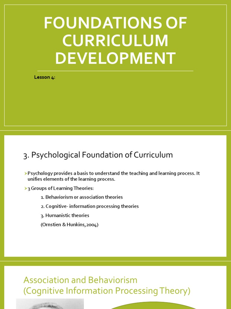 Psychological Foundations of Curriculum Development: An Analysis of ...