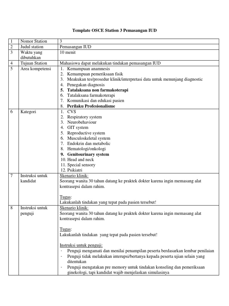 Cek List IUD | PDF