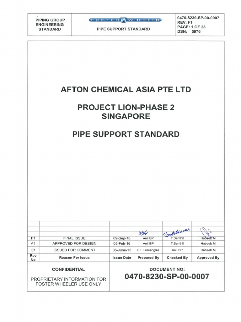 Pipe Support Standard | PDF | Pipe (Fluid Conveyance) | Structural Steel