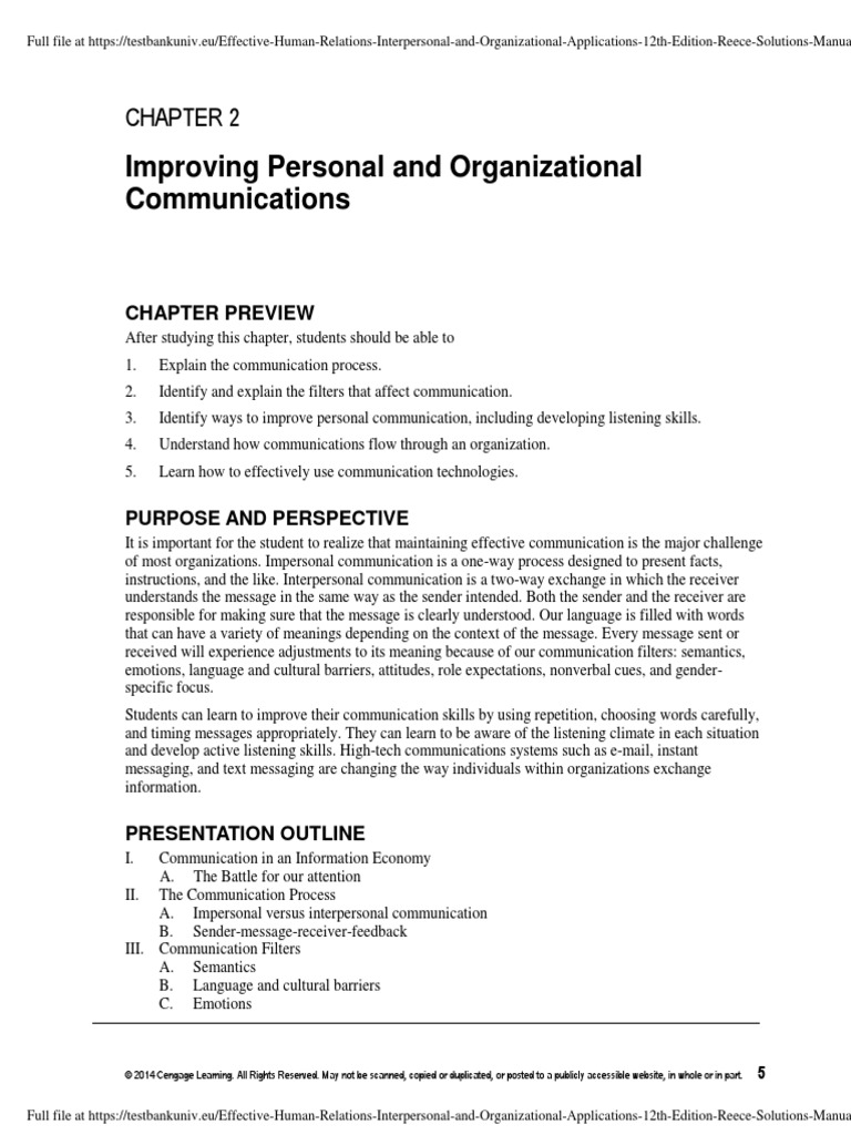 Effective Human Relations Interpersonal and Organizational Applications ...