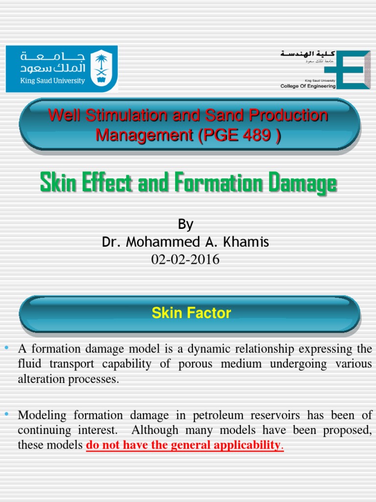 Skin Effect and Formation Damage Analysis | PDF | Permeability (Earth ...