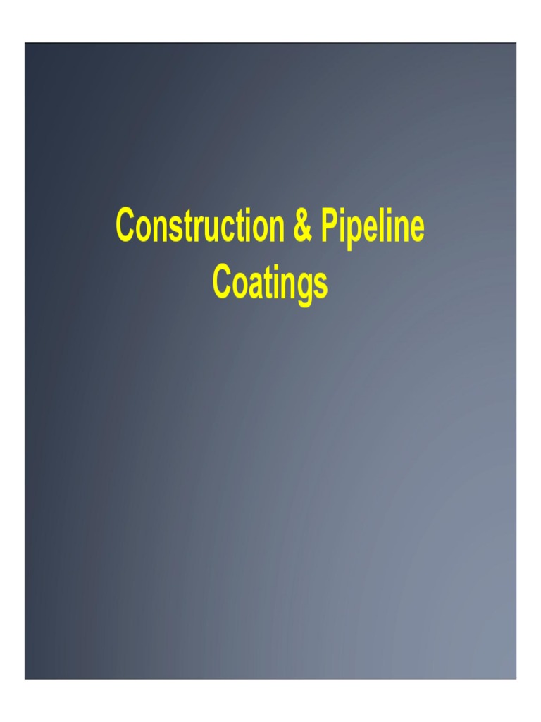 Construction & Pipeline Coatings | PDF | Paint | Epoxy