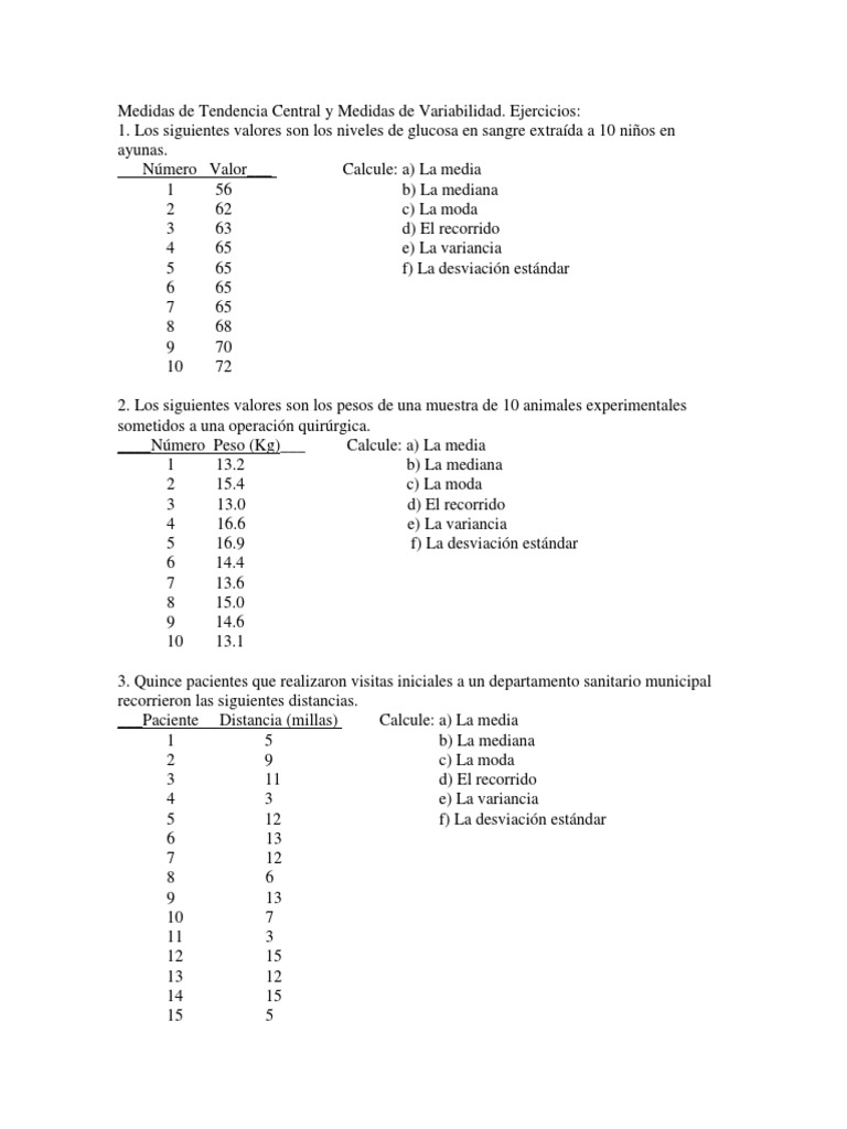 Ejercicios MTC y MD | PDF | Ciencias de la Salud | Medicina CLINICA