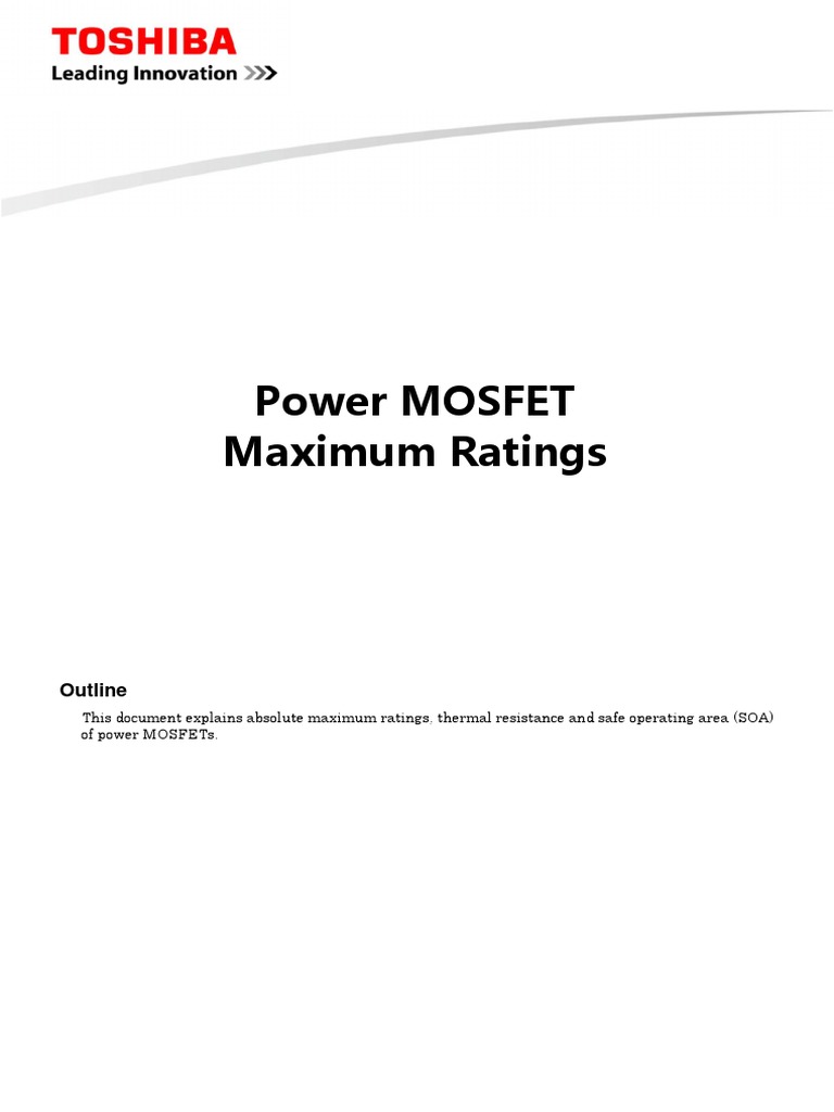 Power MOSFET Maximum Ratings: Outline | PDF | Field Effect Transistor ...