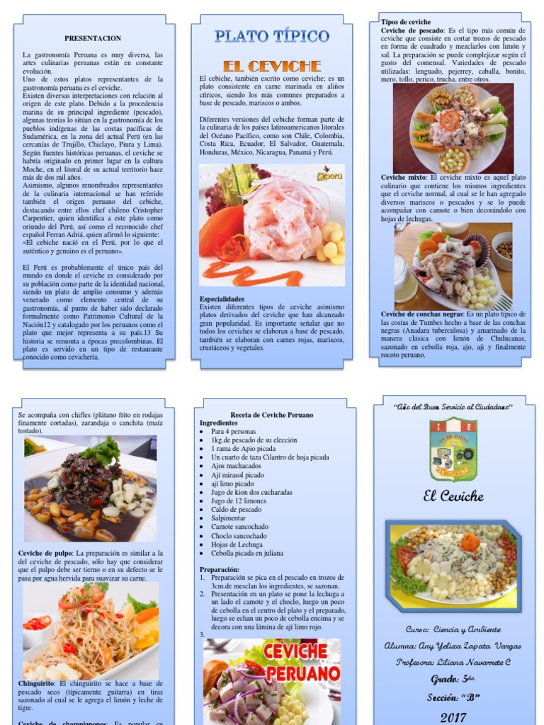 Tipos y Origen del Ceviche Peruano | PDF | Cocina de las Americas ...