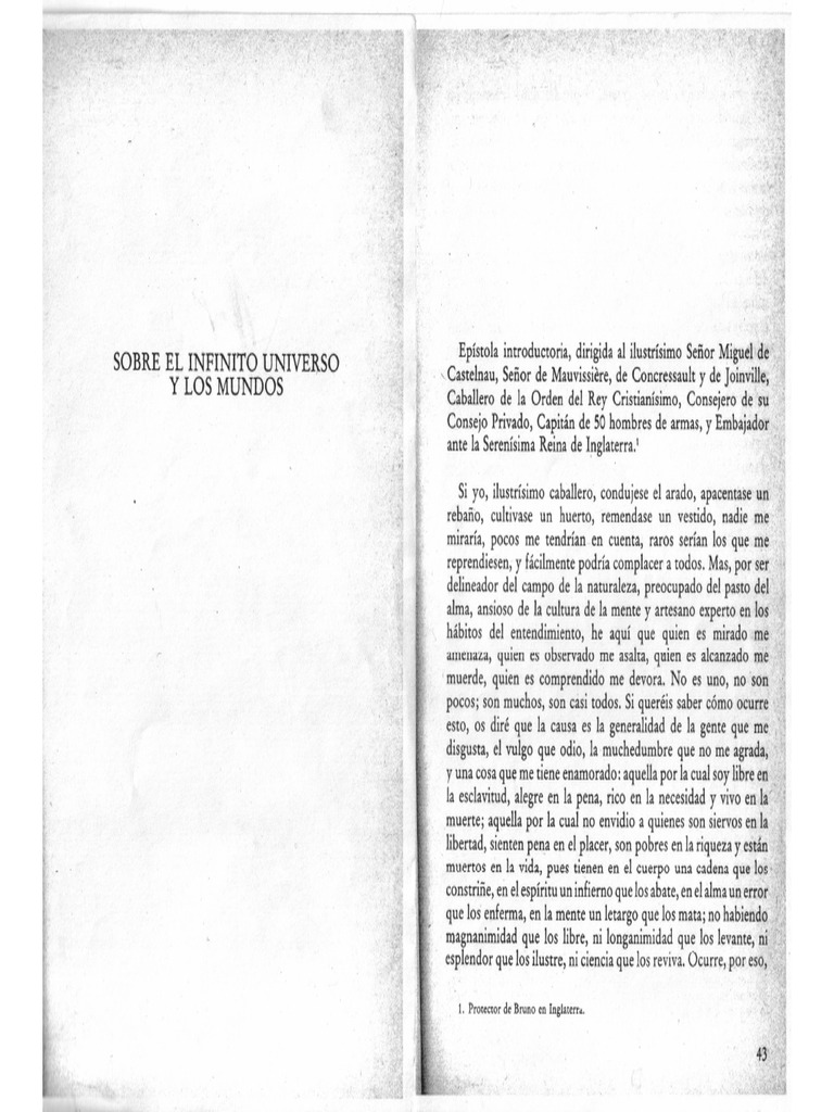 Sobre El Infinito Universo y Los Mundos PDF | PDF