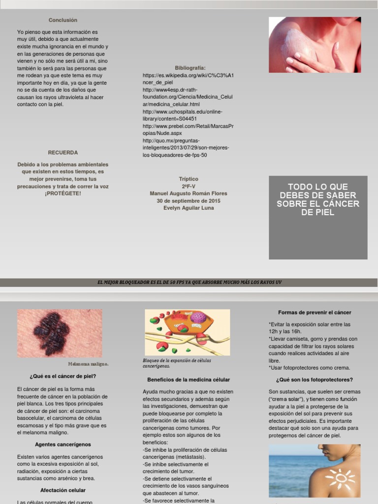 Tríptico Del Cáncer | PDF | Protector solar | Cáncer