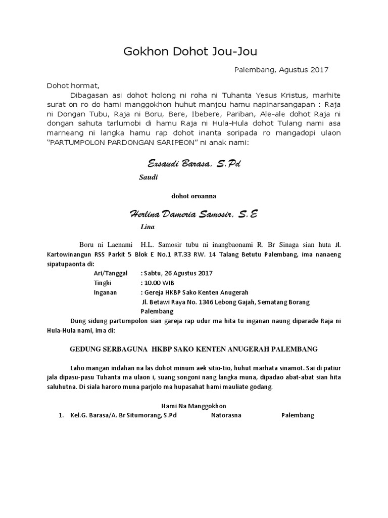 Undangan Martumpol | PDF