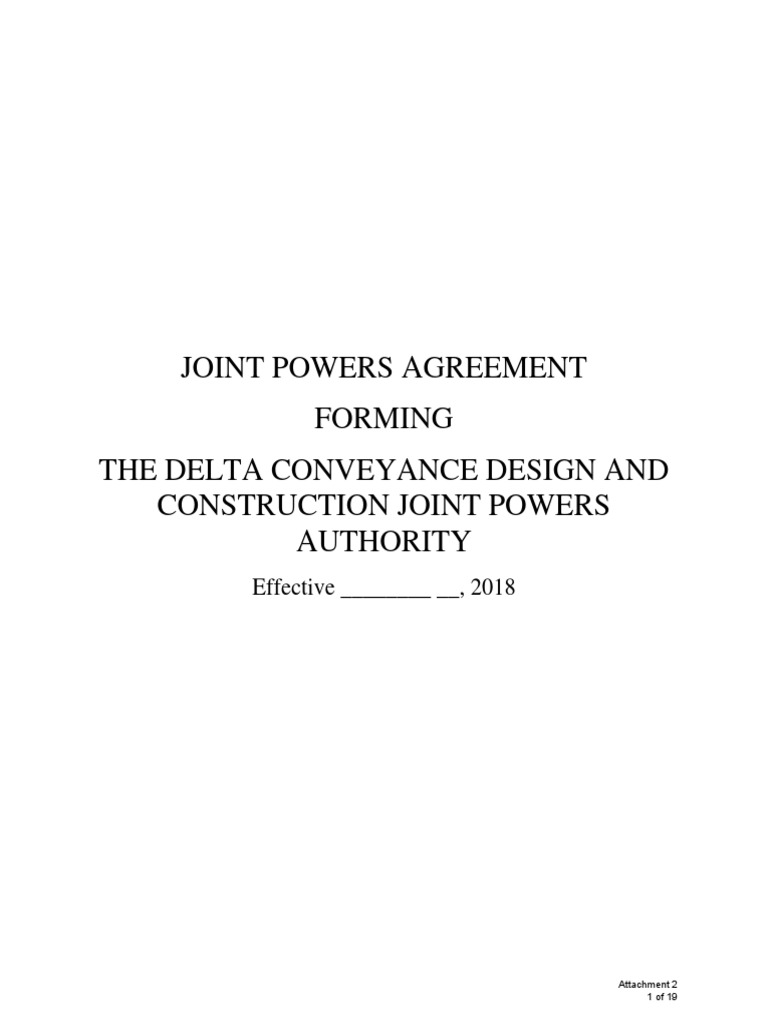 Joint Powers Agreement Forming The Delta Conveyance Design and ...