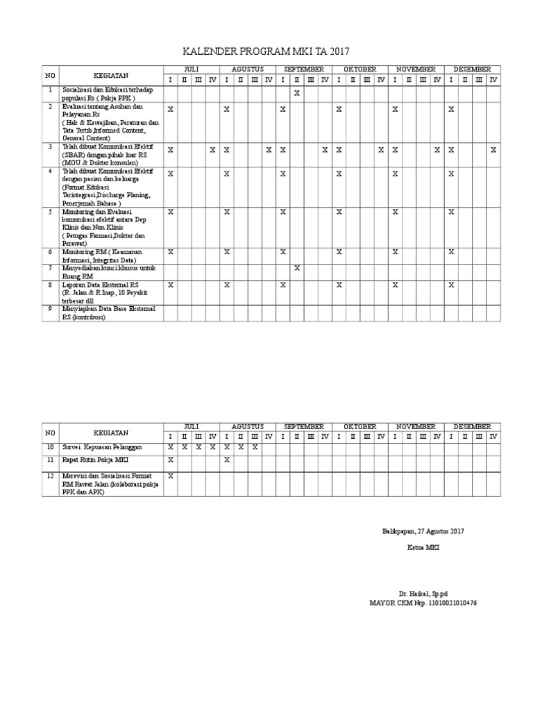 Kalender Program Ta 20171 | PDF