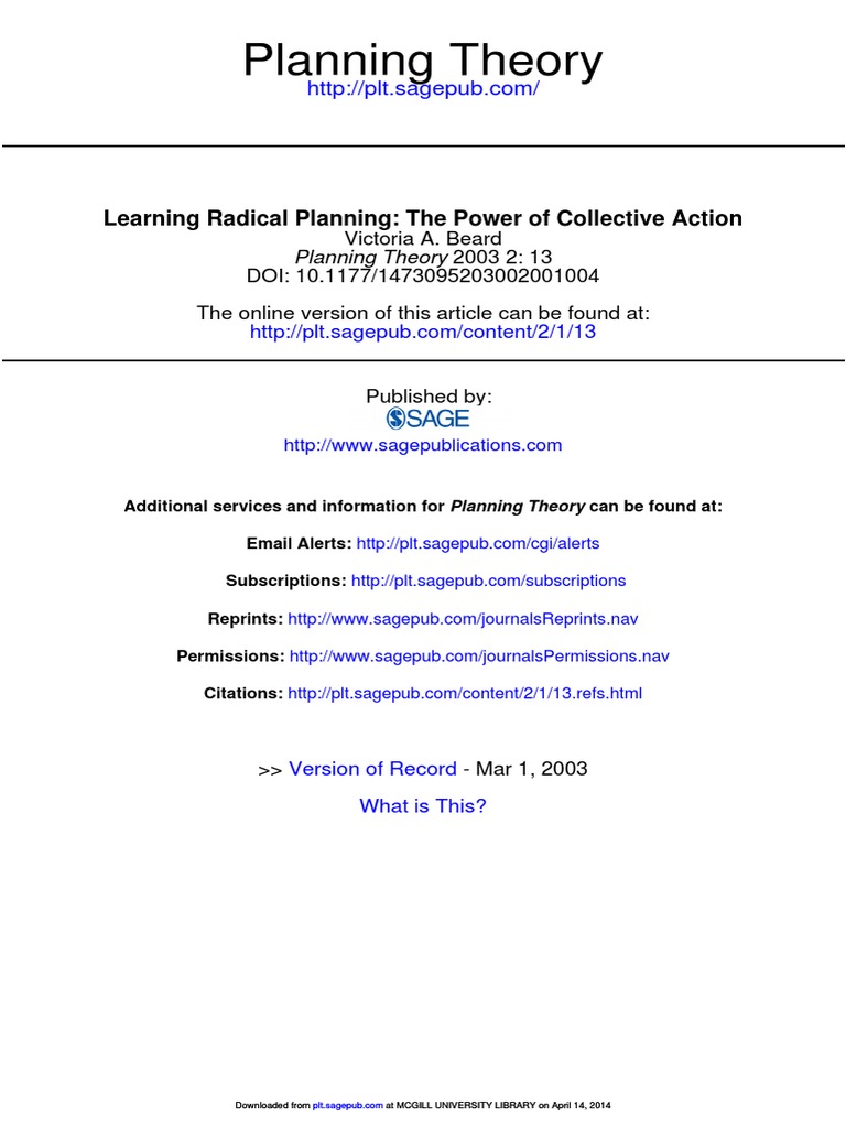 Planning Theory | PDF | Community | Empowerment