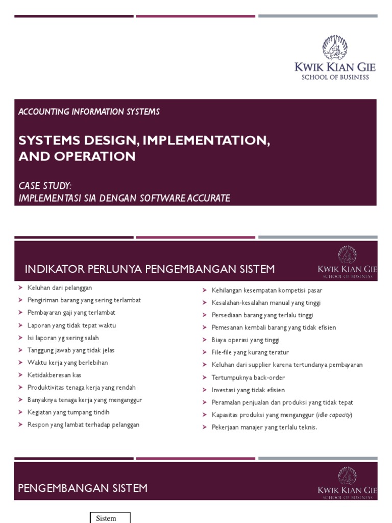Systems Design, Implementation, and Operation: Case Study: Implementasi Sia Dengan Software ...