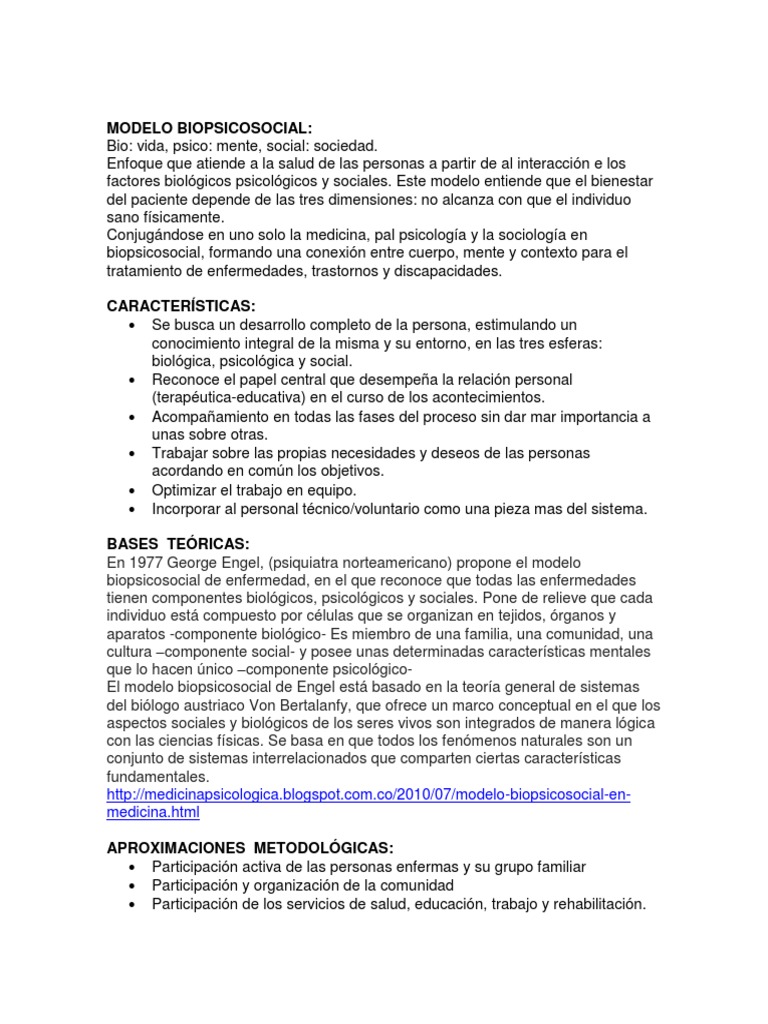 Modelo Biopsicosocial | PDF