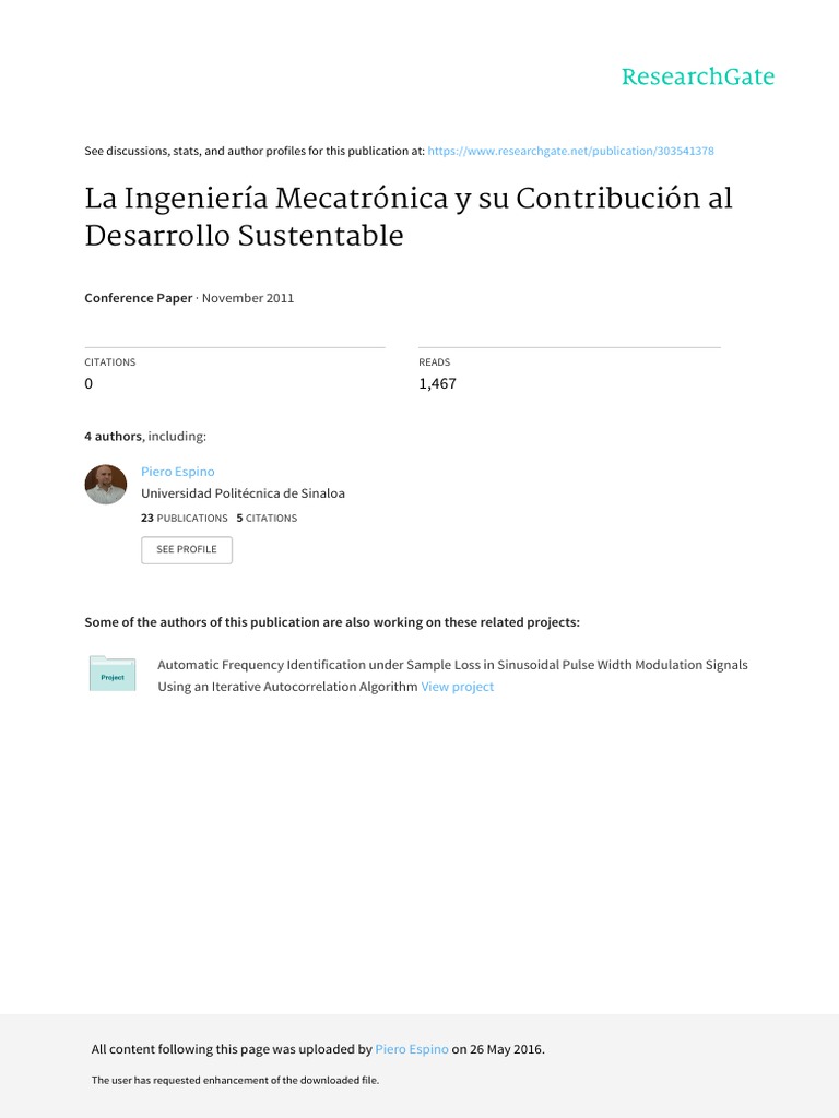 La Ingeniería Mecatrónica y Su Contribución Al Desarrollo | PDF | Desarrollo sostenible ...