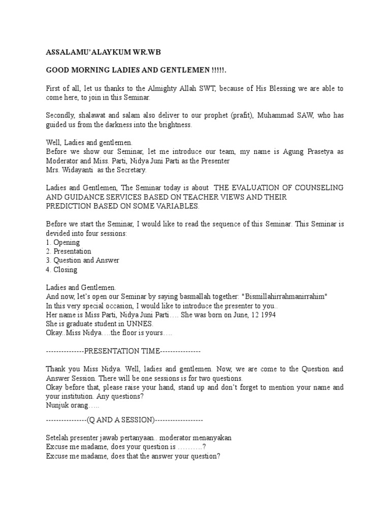 Moderator Script | PDF