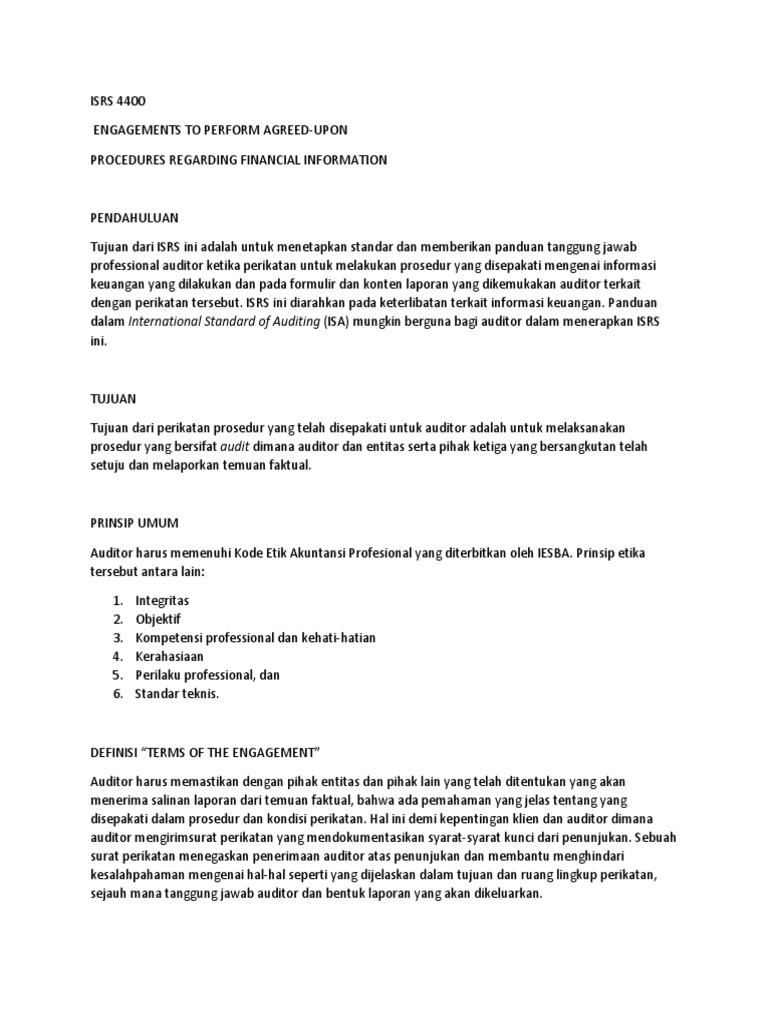 Isrs 4000 Dan 4410 | PDF