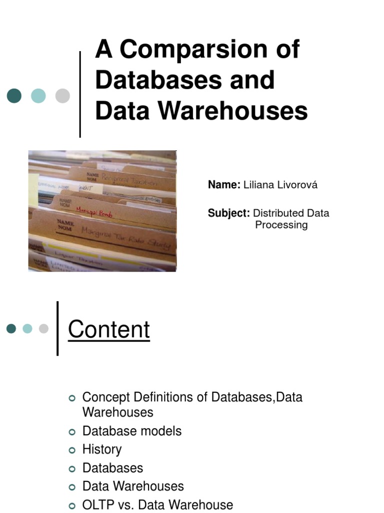 A Comparsion of Databases and DataWarehouses | PDF | Data Warehouse | Databases