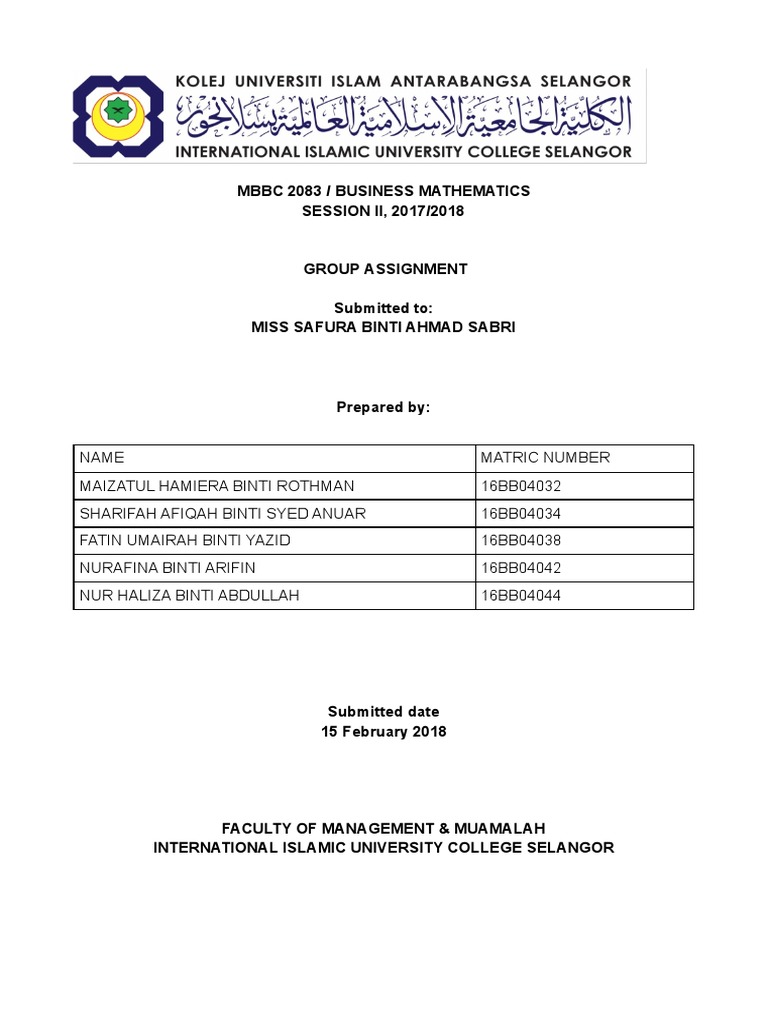 Muka Depan Assignment Group BM | PDF
