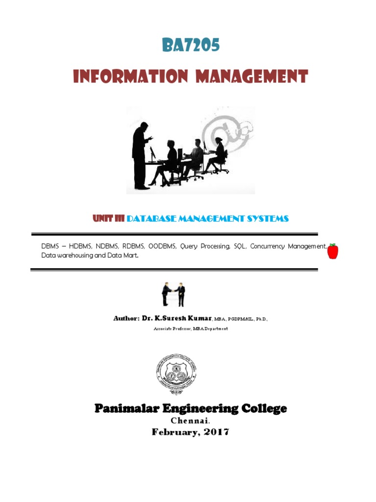 2017 Information Management Unit 3 DBMS | PDF | Databases | Relational ...