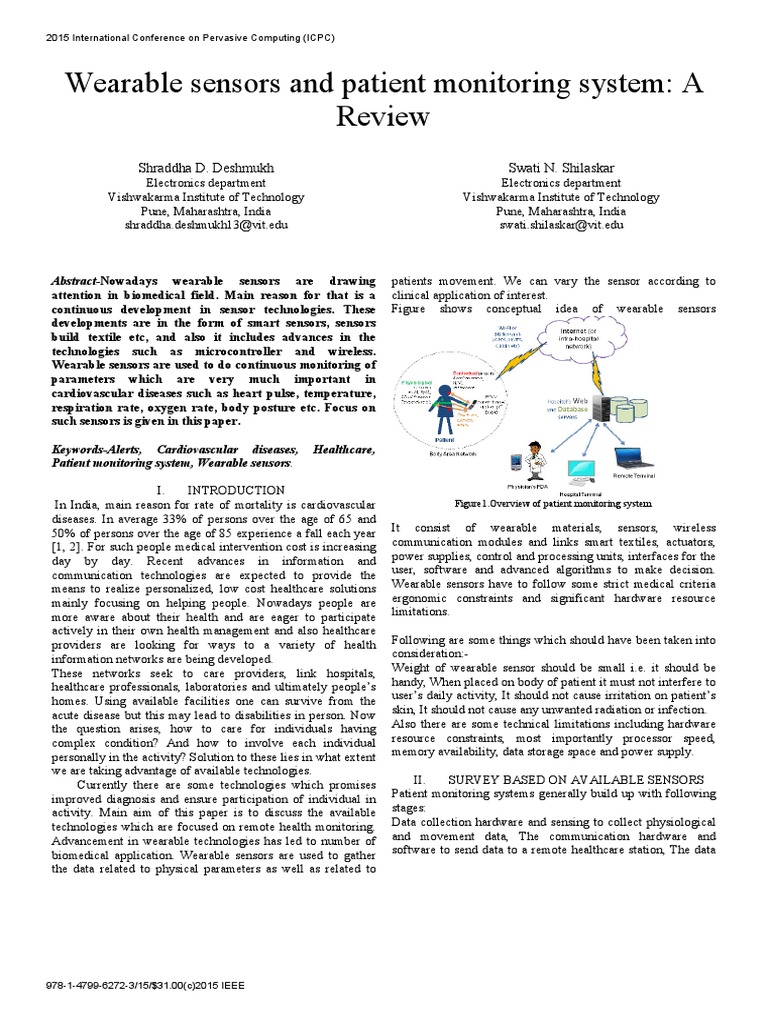 Wearable Sensors for Patient Monitoring | PDF | Monitoring (Medicine ...