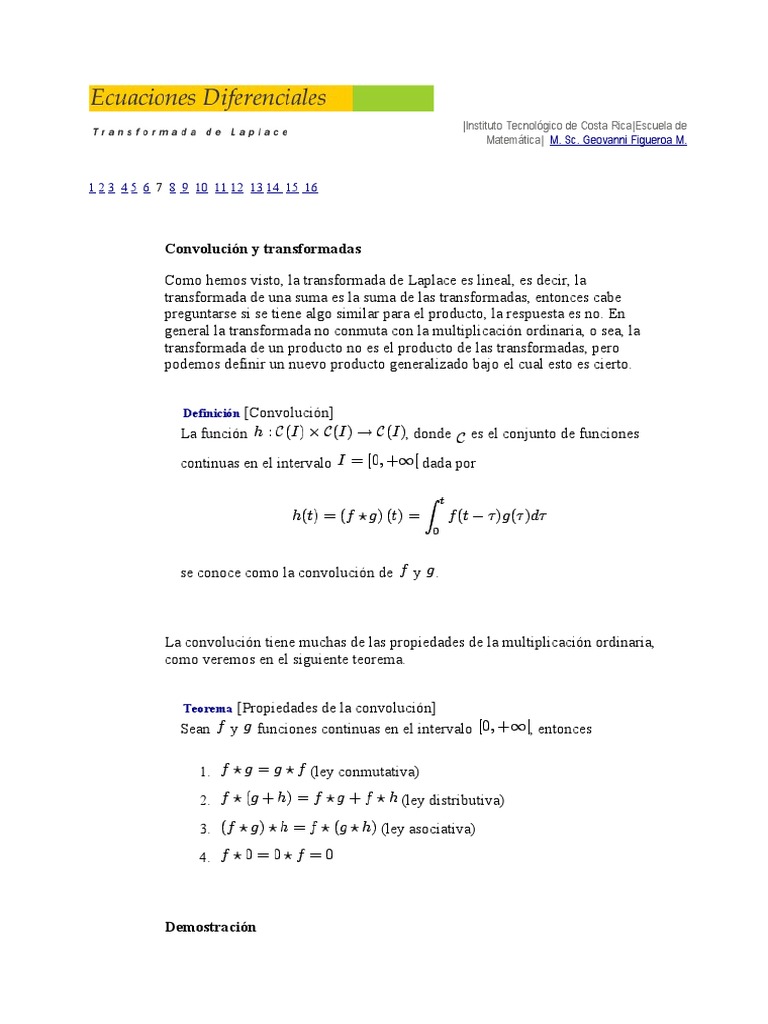 Teorema de Convolución | PDF | Circunvolución | Integral