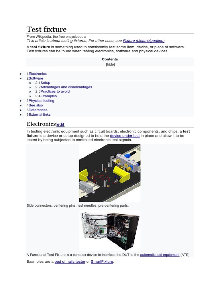Test Fixture | PDF | Systems Engineering | Tests