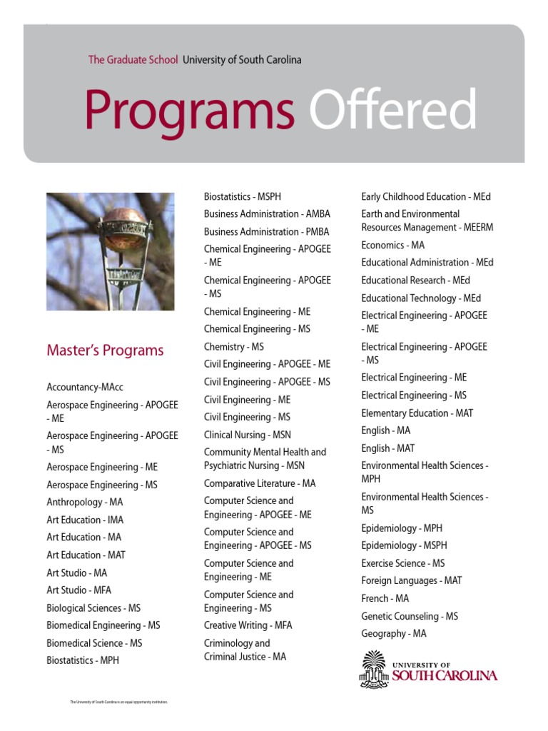 Masters Programs | PDF | Master Of Science | Master's Degree