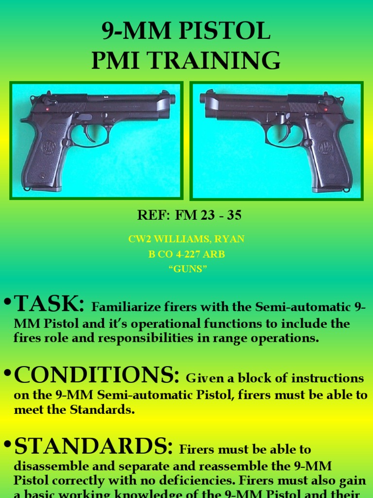 9 MM Pistol Pmi | PDF | Trigger (Firearms) | Pistol