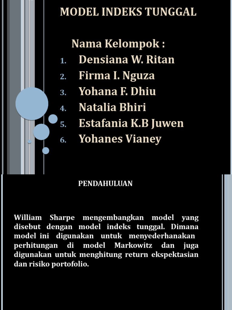 Pertanyaan Tentang Model Indeks Tunggal - Gaya Modis