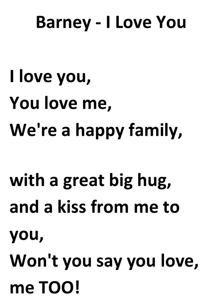 Barney - I Love You Song | PDF | Wellness