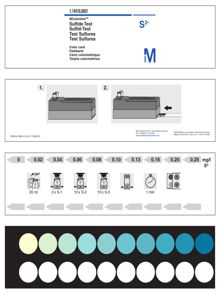 Sulfide Test Sulfid-Test Test Sulfures Test Sulfuros: Mcolortest | PDF ...