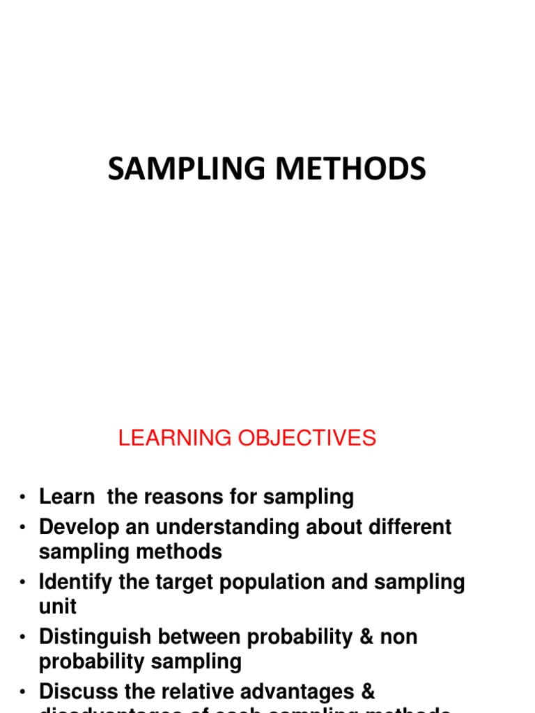 Sampling Methods | Download Free PDF | Sampling (Statistics ...